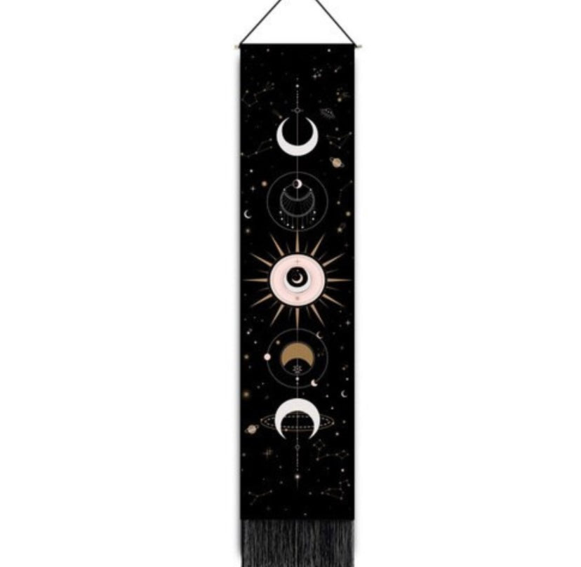 Constellation Moon on Black Banner – Luna Crystal Creations