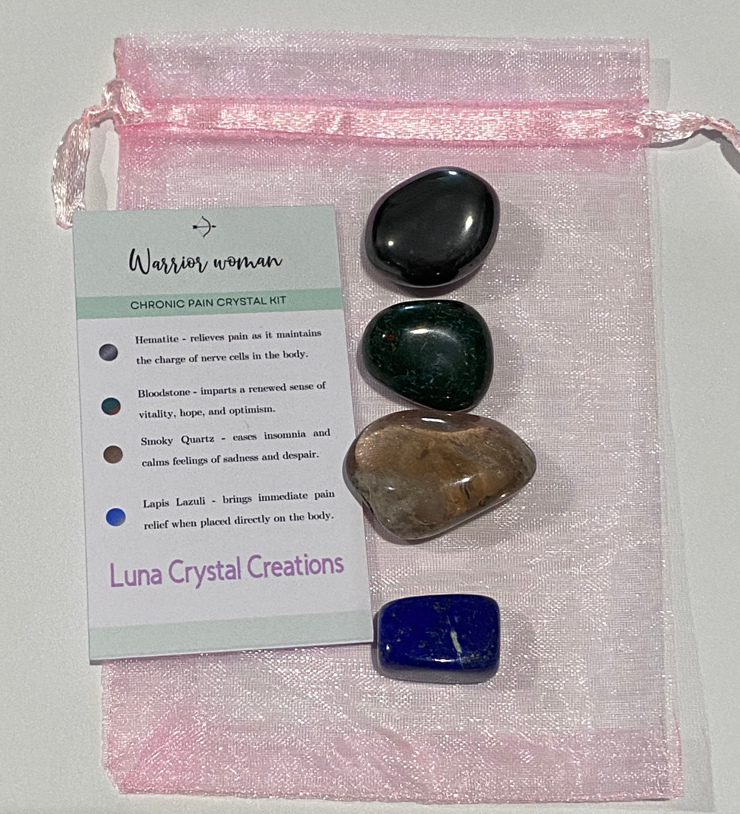 Warrior Women- Chronic Pain Crystal Kit – Luna Crystal Creations